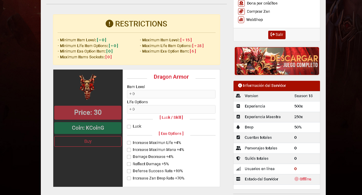 Módulo Webshop Automática para WebEngine MU Online - Mu Server Files